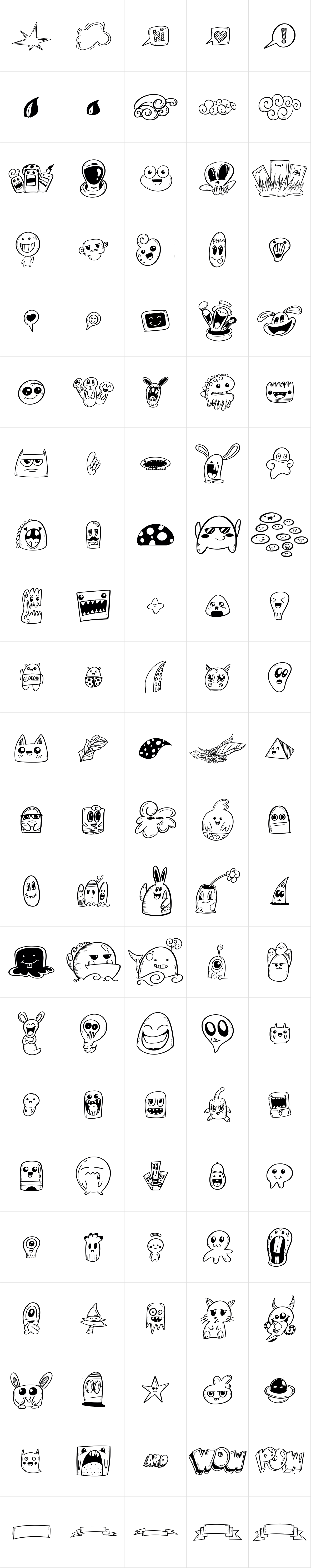 Mollusca Doodle Outline Font OpenType - YouWorkForThem