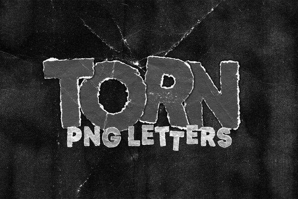 Torn Png Letters Pack Graphics - YouWorkForThem