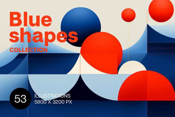 Blue Shapes Graphics - YouWorkForThem