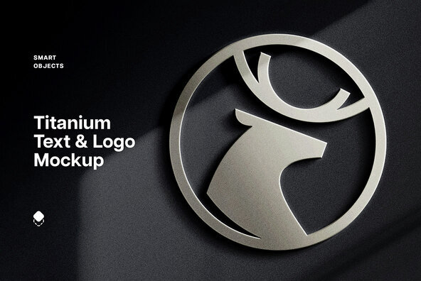 Titanium Text Logo Mockup Graphics - YouWorkForThem
