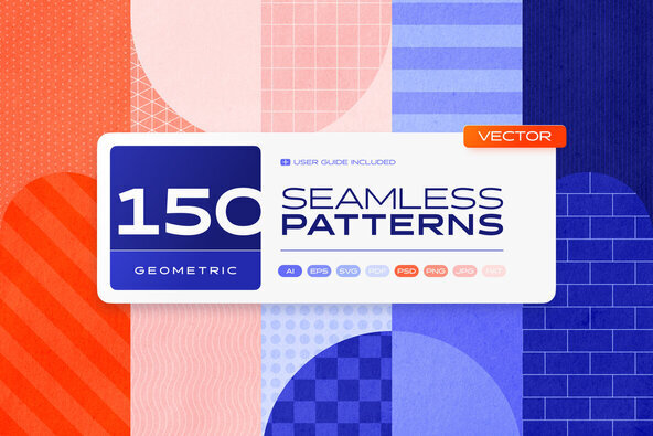 150 Geometric Seamless Patterns Collection Graphics - YouWorkForThem
