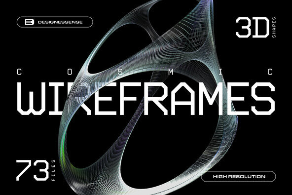 3D Chrome Wireframes Graphics - YouWorkForThem
