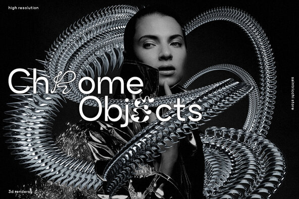 Chrome Elements - 3D Abstract Shapes Graphics - YouWorkForThem