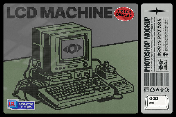 LCD Machine Photoshop Mockup Graphics - YouWorkForThem