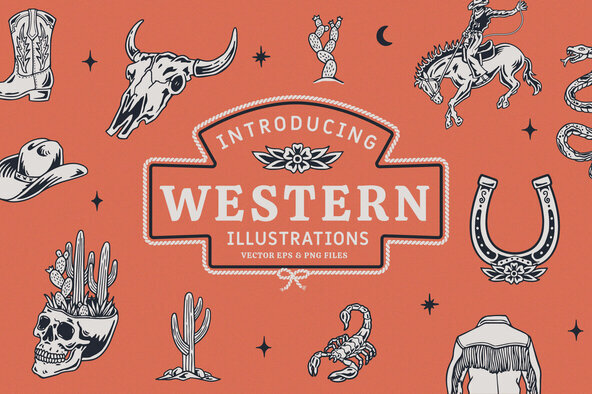 Western Vector Illustrations Graphics - YouWorkForThem