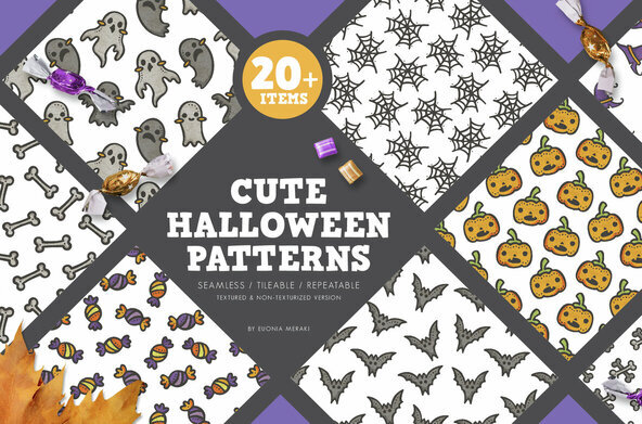 Pattern Pack Cute Halloween Party Graphics - YouWorkForThem