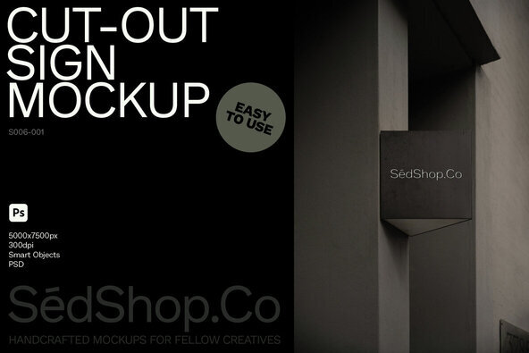 Cut-out Sign Mockup S006-001 Graphics - YouWorkForThem