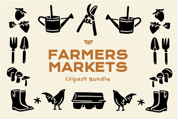 Farmers markets clipart bundle Graphics - YouWorkForThem