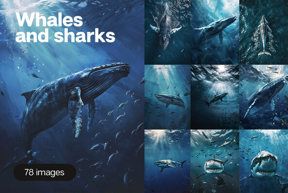 Whales and sharks Graphics - YouWorkForThem