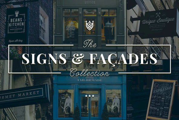 165 Signs Facades Photoshop Mockups Collection Graphics - YouWorkForThem