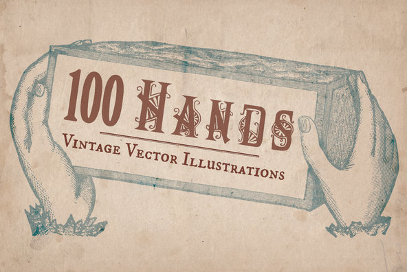 100 Vintage Hand Illustrations Graphics - YouWorkForThem