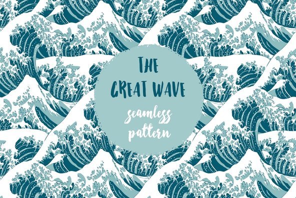 The Great Wave - Seamless Pattern Graphics - YouWorkForThem
