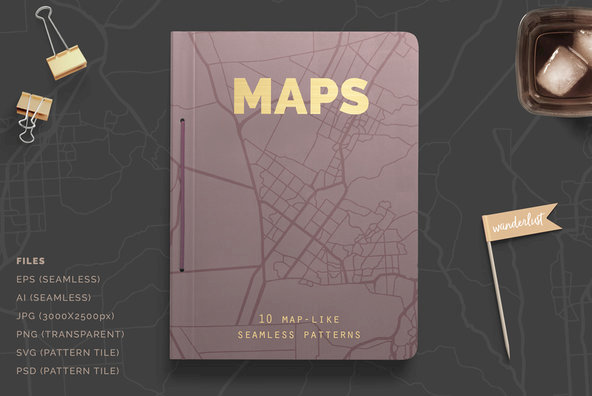 Map Patterns Graphics - YouWorkForThem