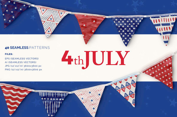 4th of July Patterns Graphics - YouWorkForThem