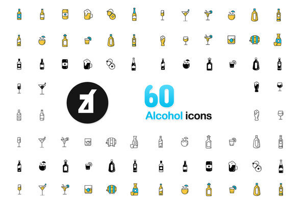 60 Alcohol icons Graphics - YouWorkForThem