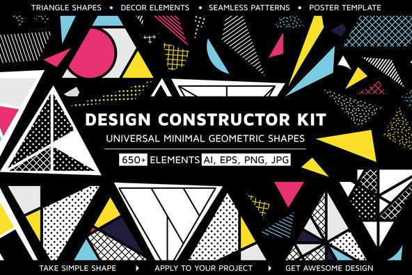 Design Constructor Kit - Triangles Graphics - YouWorkForThem