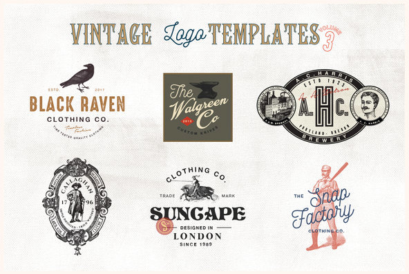 32 Vintage Logo Templates Vol. 3 Graphics - YouWorkForThem
