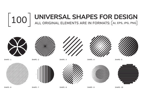 100 Geometric Shapes Part 1 Graphics - YouWorkForThem