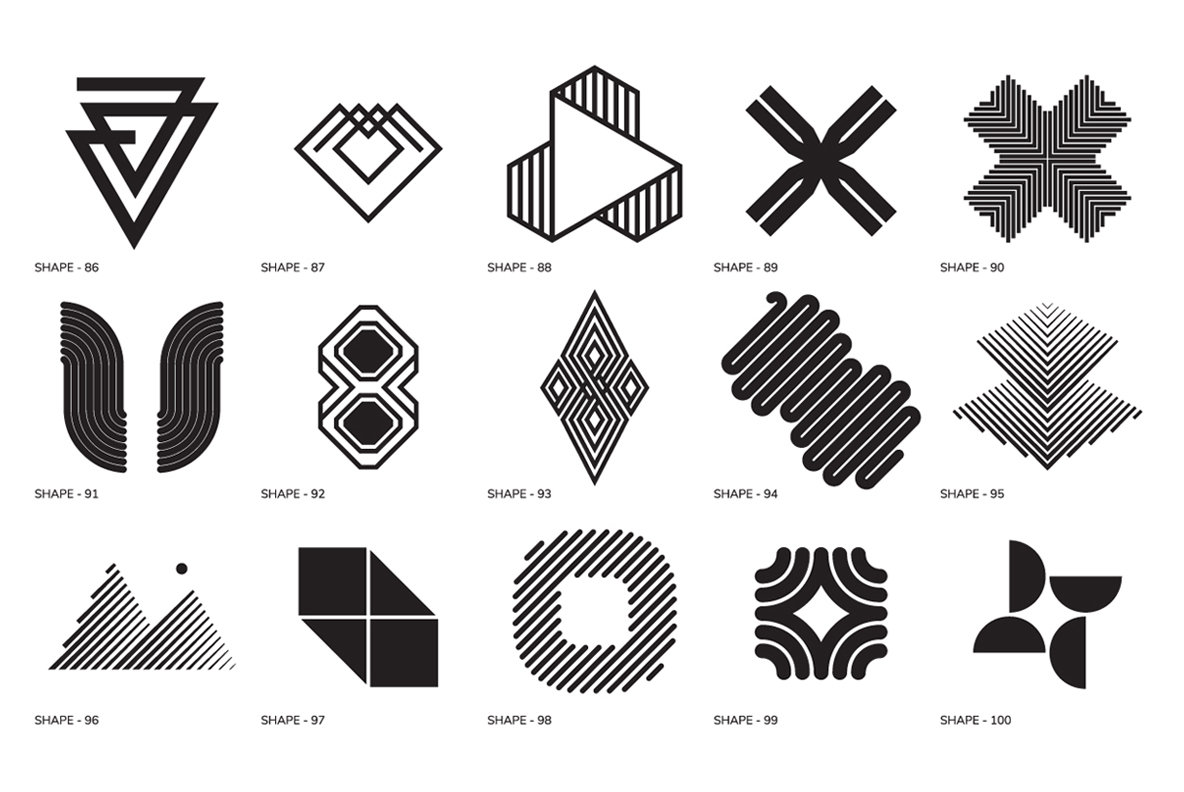100 Geometric Shapes Part 1 Icons YouWorkForThem 100 Geometric Shapes Part 1 Icons YouWorkForThem