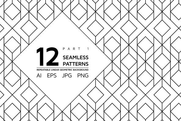 12 Linear Geometric Patterns - Part 1 Graphics - YouWorkForThem