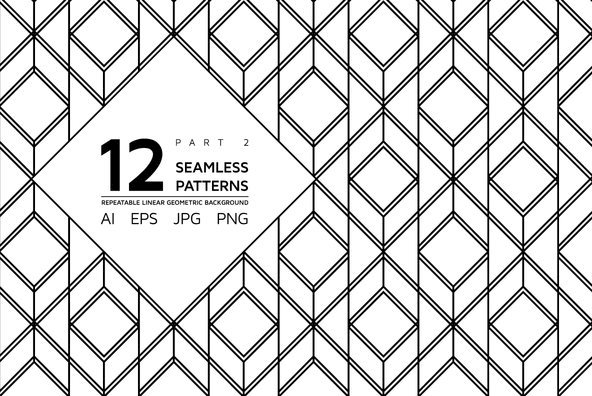 12 Linear Geometric Patterns - Part 2 Graphics - YouWorkForThem