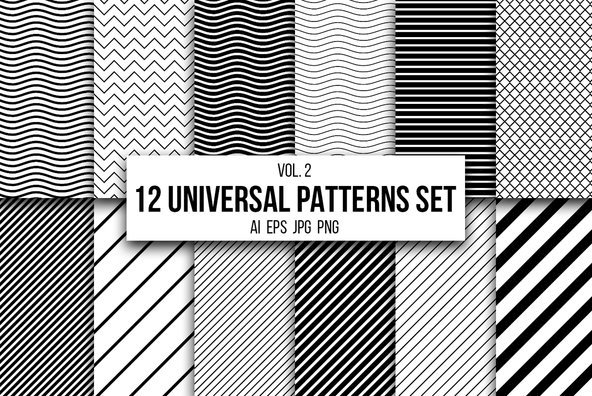 12 Universal Patterns Set Vol. 2 Graphics - YouWorkForThem