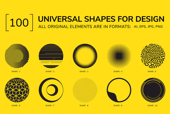 100 Geometric Shapes Part 4 Graphics - YouWorkForThem