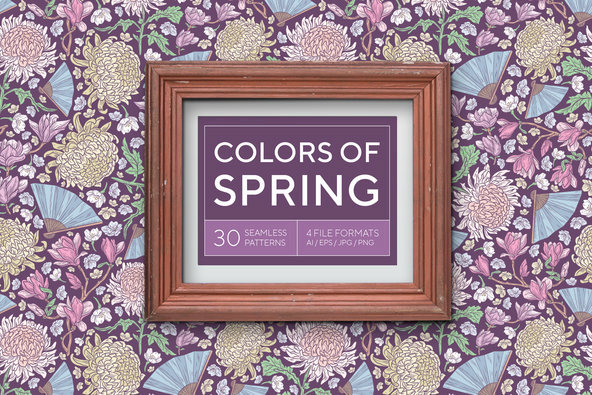Colors of Spring patterns Graphics - YouWorkForThem