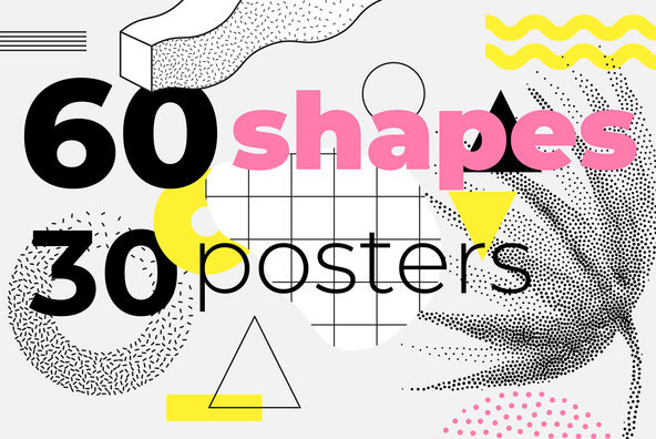 60 Geometric Shapes 30 Posters Graphics - YouWorkForThem