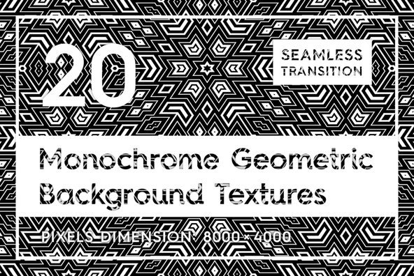 20 Monochrome Geometric Backgrounds Graphics - YouWorkForThem