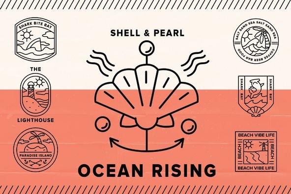 Ocean Rising Logo Mockups Graphics - YouWorkForThem