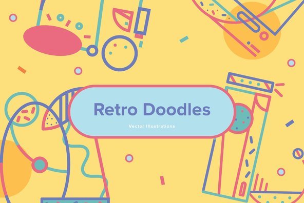 Retro Doodles Graphics - YouWorkForThem