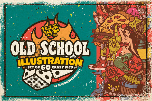 Old School Illustrations Graphics - YouWorkForThem