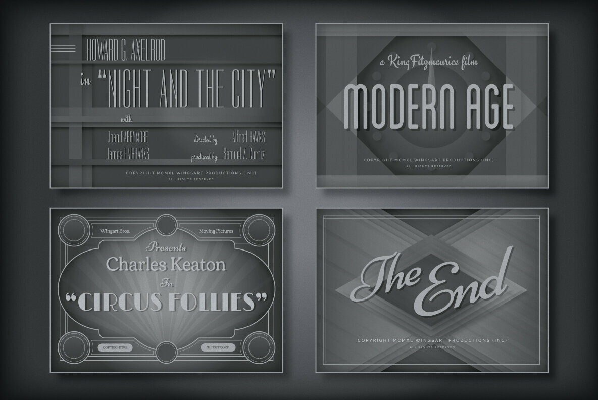 Vintage Movie Titles Design Templates Graphics - YouWorkForThem