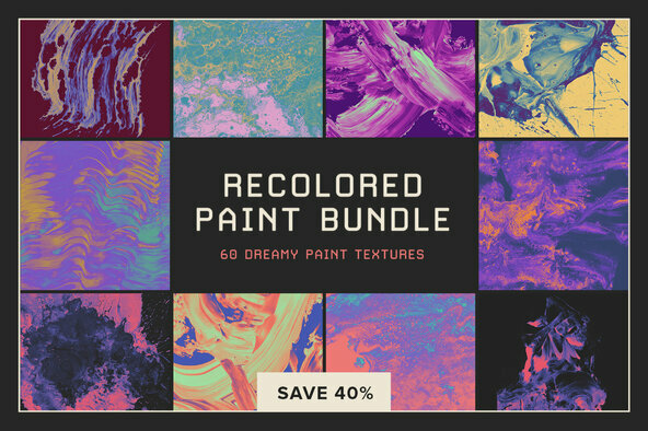 Recolored Paint Bundle – 60 Dreamy Paint Textures Graphics - YouWorkForThem