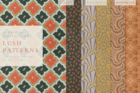 Lush Seamless Patterns Kit Graphics - YouWorkForThem