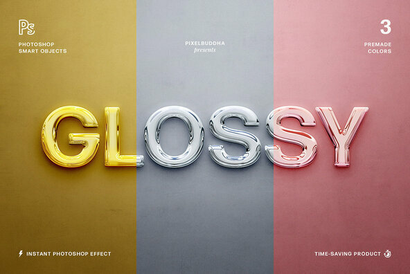Glossy 3D Text Effects - YouWorkForThem