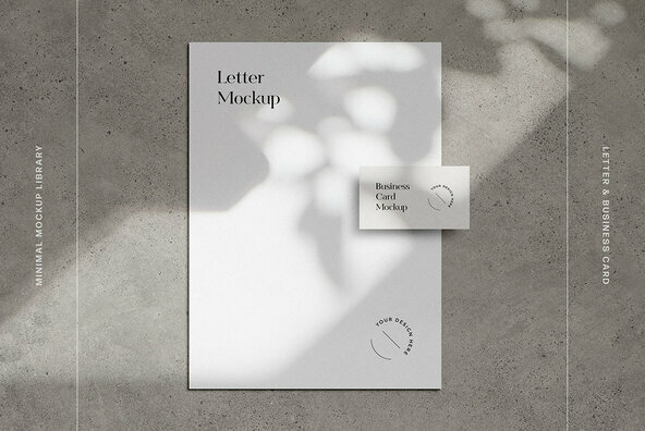 US Letter Business Card Mockup Graphics - YouWorkForThem