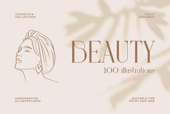 Beauty Illustration Set Graphics - YouWorkForThem