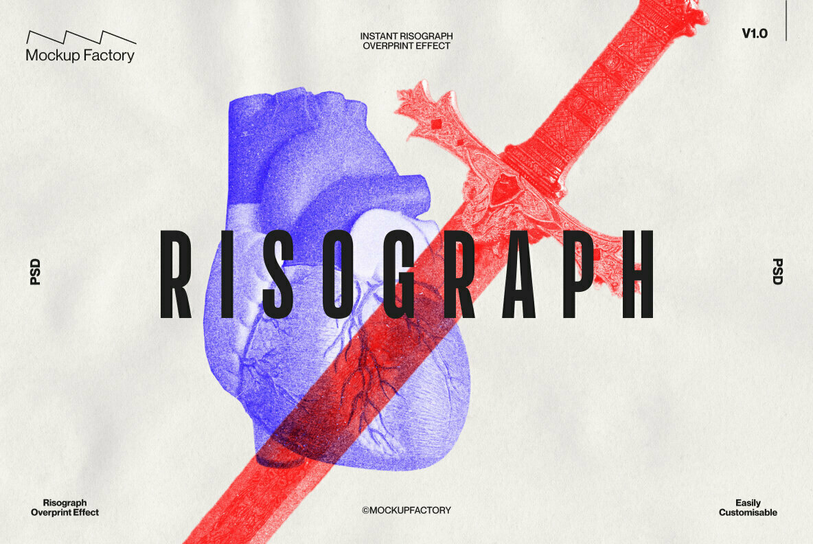 Risograph Overprint Effect Graphics - YouWorkForThem