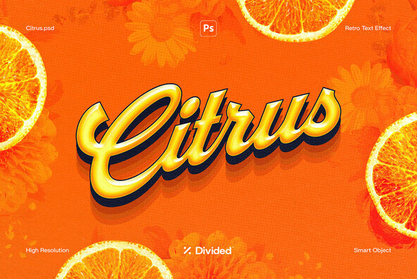 Citrus Retro Text Effect - YouWorkForThem