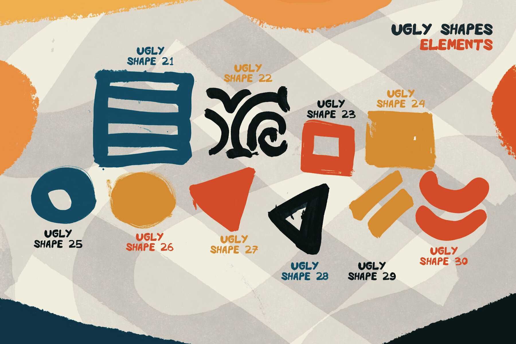 Ugly Shapes - 70 Shape Elements Graphics - YouWorkForThem