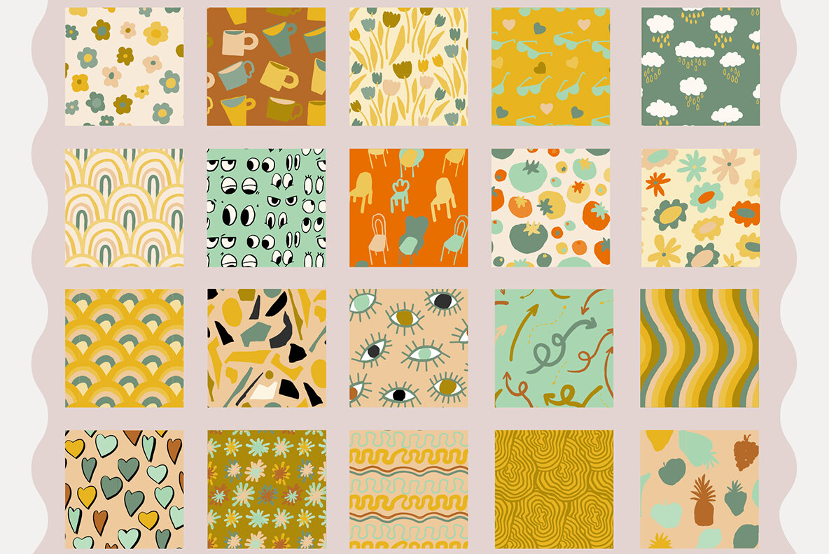 100 Naive Vector Patterns Collection Graphics - YouWorkForThem