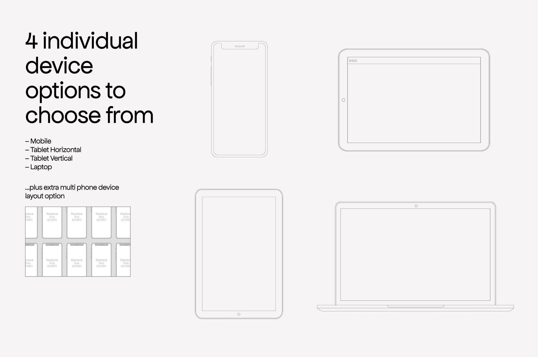 Minimal Outline Device Mockups Graphics - YouWorkForThem