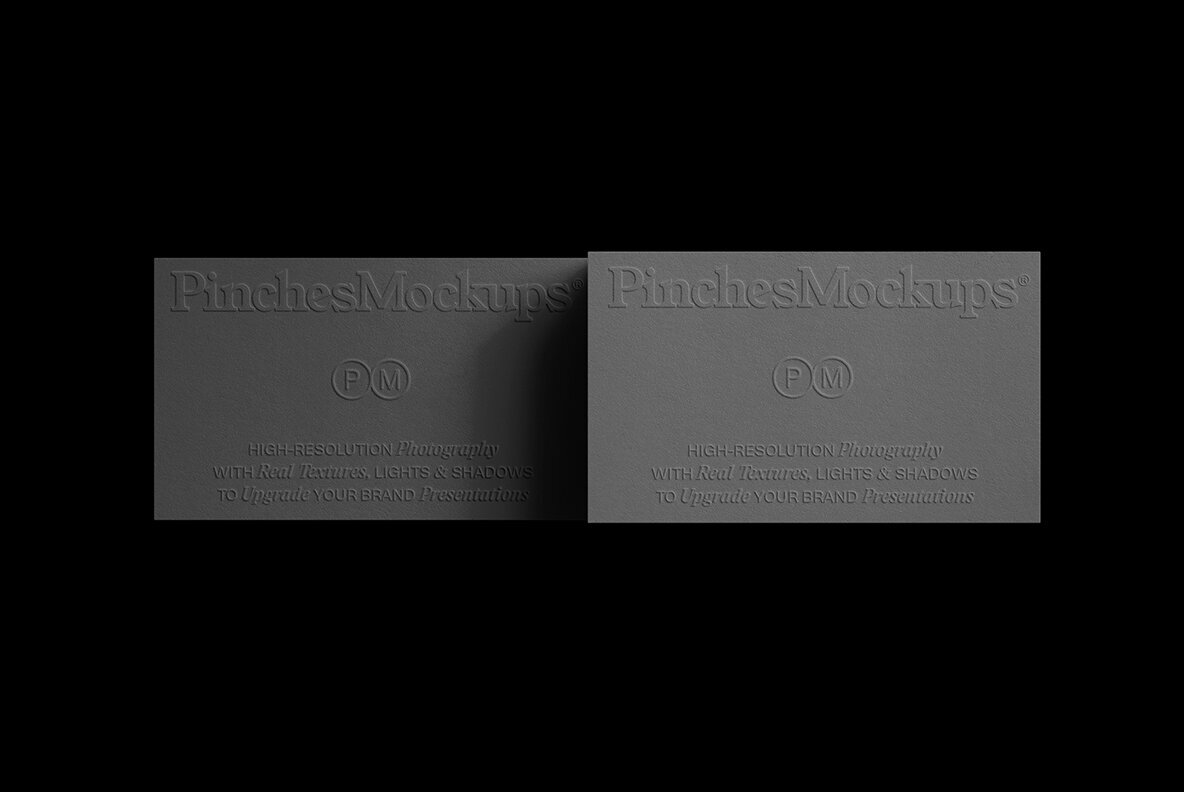 PM_BC 10 - Embossed Debossed Business Cards Mockup Graphics - YouWorkForThem