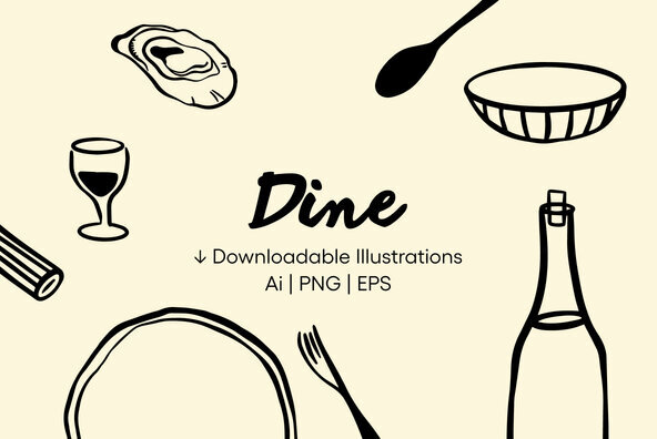 Dine - Illustration Bundle Graphics - YouWorkForThem