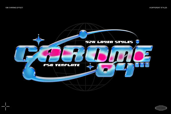 Y2K Chrome Text Effect 04 Graphics - YouWorkForThem