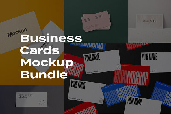 Business Cards Mockup Bundle Graphics - YouWorkForThem