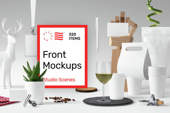 Front View Mockups - Studio Scenes Graphics - YouWorkForThem