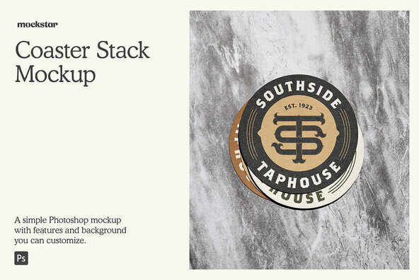 Coaster Stack Mockup Graphics - YouWorkForThem